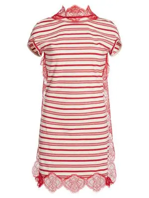 Christopher Esber Striped Lace-trimmed Mini Dress - Stripe