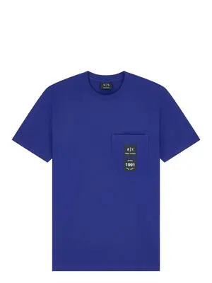 Armani Exchange Slim Fit T-shirt In Cotton Jersey - Blue