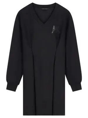 Armani Exchange Regular Fit Ribbed Dress - Black