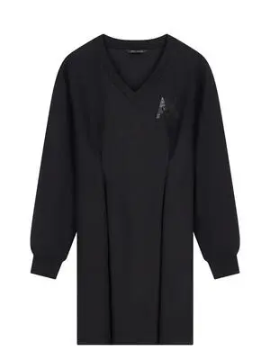 Armani Exchange Regular Fit Ribbed Dress - Black