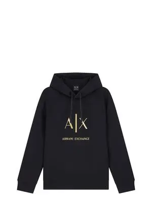 Armani Exchange Armani Exchange Bonded Stretch Cotton Hoodie Black