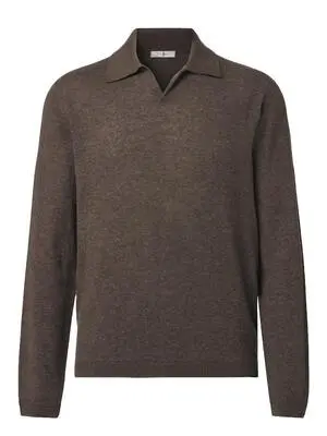 THE ROW Ripley Cashmere Polo Sweater - Brown