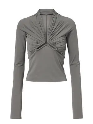 Rick Owens Gathered Jersey Top - Grey