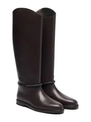 Brunello Cucinelli Brunello Cucinelli Monili Leather Knee-High Boots Brown