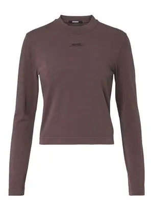 Jacquemus Gros Grain Cotton-blend Jersey T-shirt - Brown