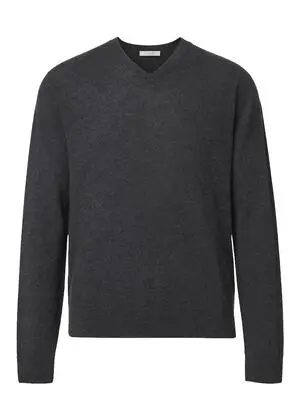 THE ROW Thamm Cashmere V-neck Sweater - Grey