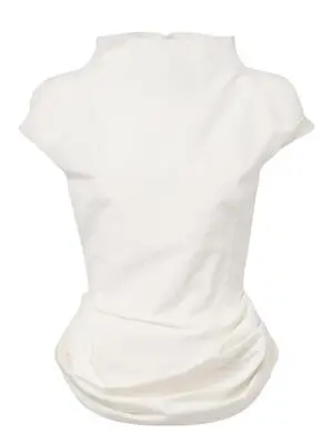 Magda Butrym Draped Cotton And Silk Top - White
