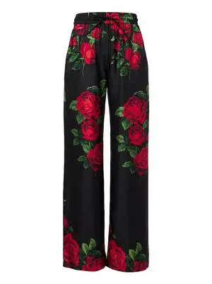 Dolce & Gabbana Floral Silk Wide-leg Palazzo Trousers - Multicoloured
