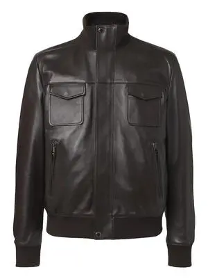 Dolce & Gabbana Leather Blouson Jacket - Brown