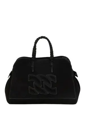 Casadei Park Avenue Leather Tote Bag - Black
