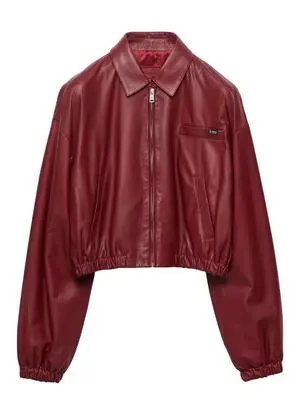 Prada Nappa Leather Jacket - Cherry