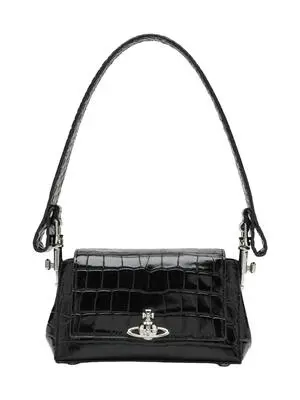 VIVIENNE WESTWOOD Hazel Bag In Croc-effect Patent Leather - Black