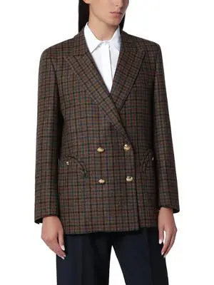 BLAZÉ MILANO Double-breasted Checked Wool Jacket - Multicolor