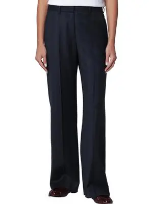 BLAZÉ MILANO Navy Prince Of Wales Pattern Wool Trousers - Blue