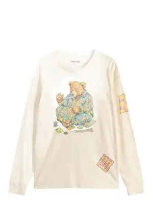 STORY MFG. Grateful Long Sleeve T-shirt - Ecru Patchwork Bear