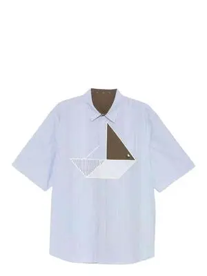 CROQUIS Sailboat-appliqué Shirt - Blue