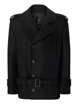 Pinko Belted Epaulette Coat - Black