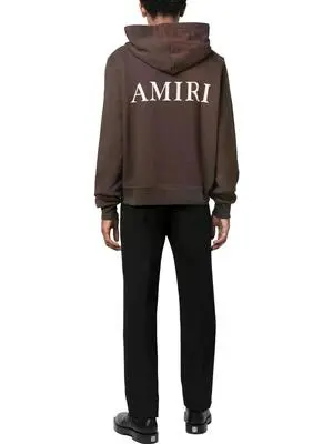 Amiri Logo-print Cotton Hoodie - Brown
