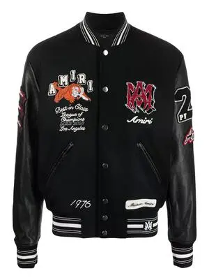 Amiri Varsity Jacket With Appliqué Detail - Black