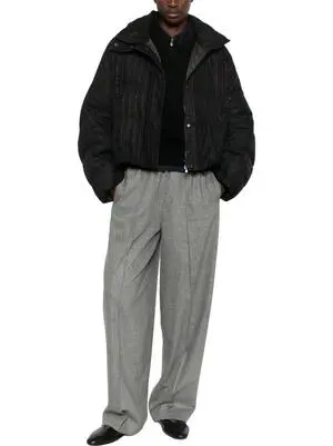 Brunello Cucinelli Sequin Embellished Striped Puffer Jacket - Grey