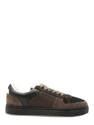 Emporio Armani Panelled Suede Sneakers - Brown