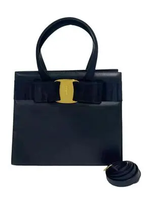 FERRAGAMO 2000-2026 Leather Vara Bow Satchel - Blue