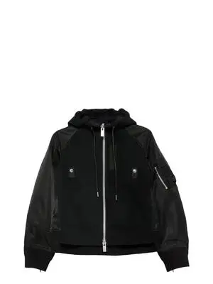 Sacai Panelled Zip-up Hoodie - Blue