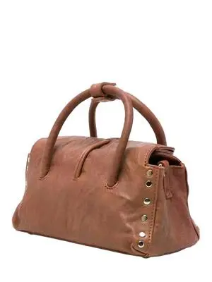 ZANELLATO Baby Dotta Studded Leather Tote Bag - Brown