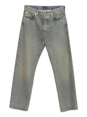 HAIKURE Faded Effect Logo Patch Jeans - Blue