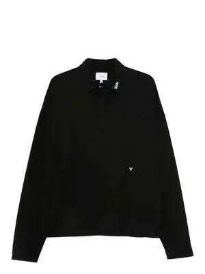 Rhude Logo-embroidered Long-sleeve Polo Shirt - Blue