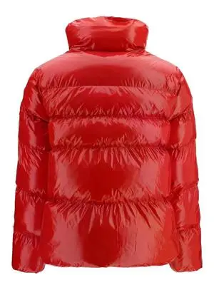 Pinko Quilted High-neck Jacket With Glossy Finish - Red