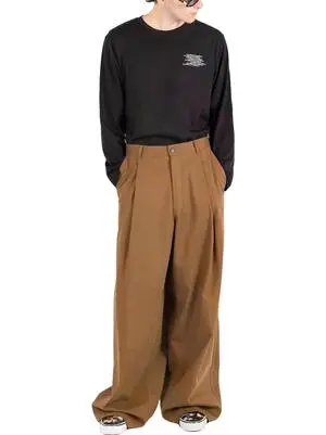 SOCIETE ANONYME Société Anonyme Pleated Wide-Leg Cotton Trousers