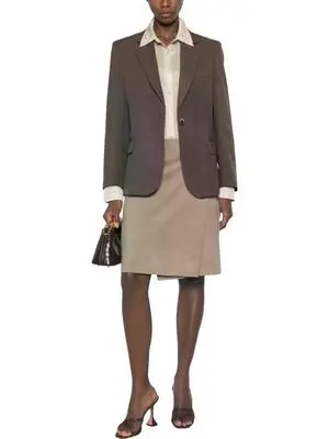 NINE:INTHE:MORNING Single-breasted Notched Lapel Blazer - Brown