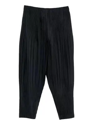 Issey Miyake Pleated Tapered Trousers - Blue