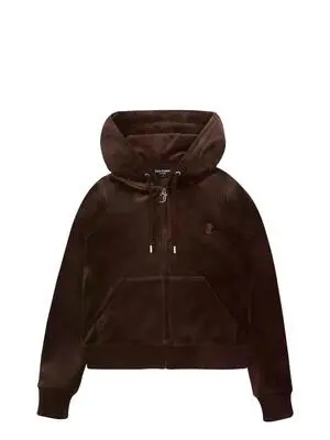 Juicy Couture Robertson Velour Hoodie - Brown