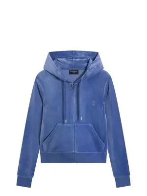 Juicy Couture Velour Zip-up Hoodie - Blue