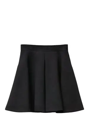 Versace Natté Wool Mini Skirt With Medusa Zip - Black