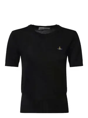 VIVIENNE WESTWOOD Orb Embroidered Short-sleeve T-shirt - Black