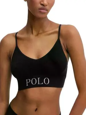 Polo Ralph Lauren Logo-underband Ribbed Bra - Black