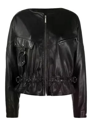 Alberta Ferretti Oversized Zip-up Sheepskin Jacket - Black