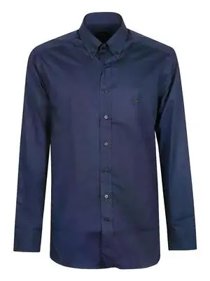 Etro Pegaso-embroidered Button-down Shirt - Blue