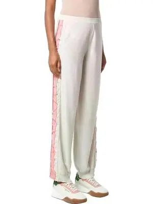 Stella McCartney Cotton Track Pants With Logo Stripe - Neutrals