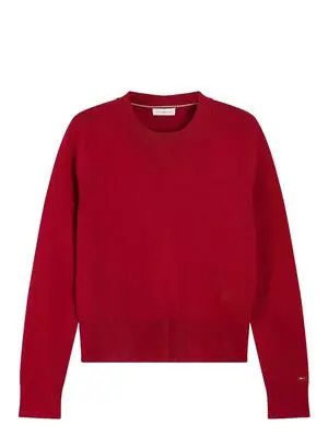 Tommy Hilfiger Embroidered Crew Neck Sweater - Red