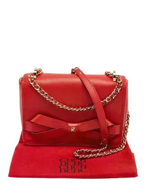 Carolina Herrera Bow Flap Shoulder Bag - Red