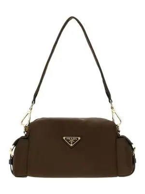 Prada Explore Small Re-nylon And Leather Shoulder Bag - Brown