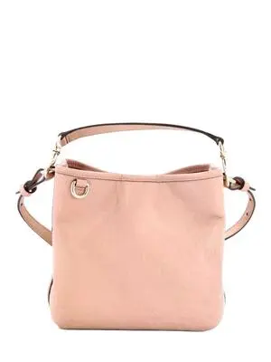 Gucci Gg Emblem Embossed Leather Small Bucket Bag - Neutrals