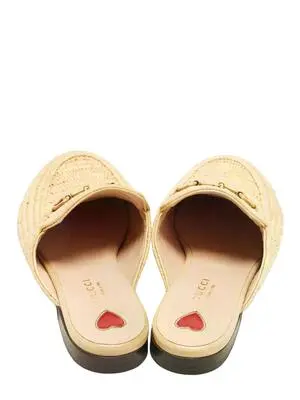 Gucci Princetown Horsebit Woven Mules - Neutrals