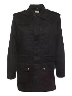 Saint Laurent Gabardine Logo Patch Jacket - Black