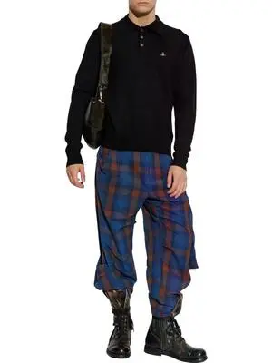 VIVIENNE WESTWOOD Mark Orb-logo Embroidered Polo Shirt - Black