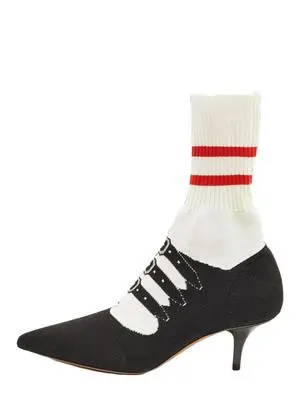 Marni Pointed Toe Sock-effect Ankle Boots - Black